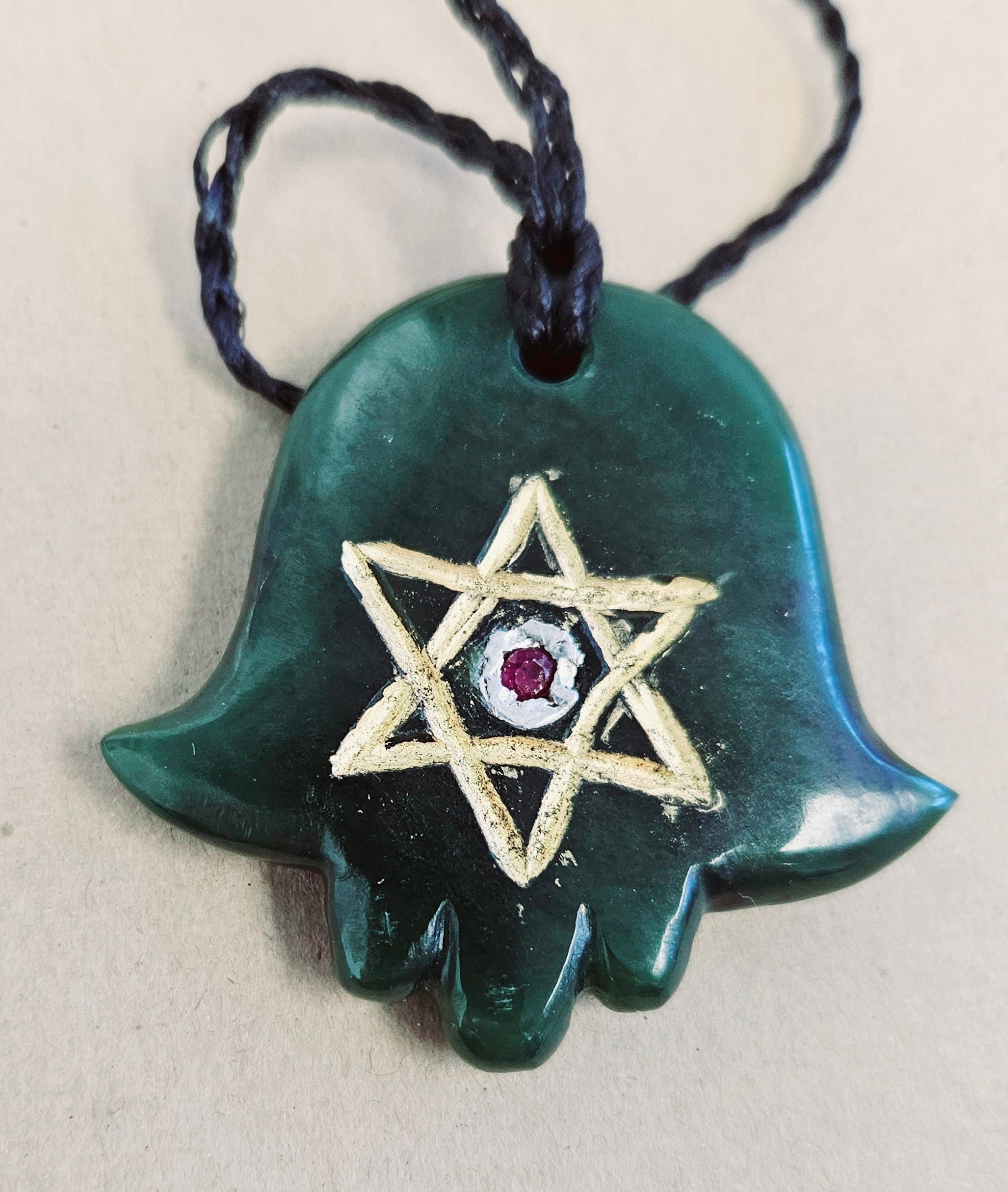 Chamsah with gold star and ruby eye – Crystillery